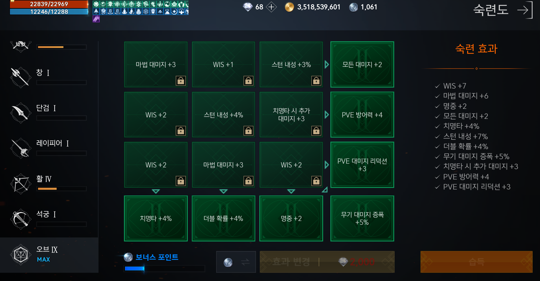 오브 숙련도 : 리니지2M–NCSOFT