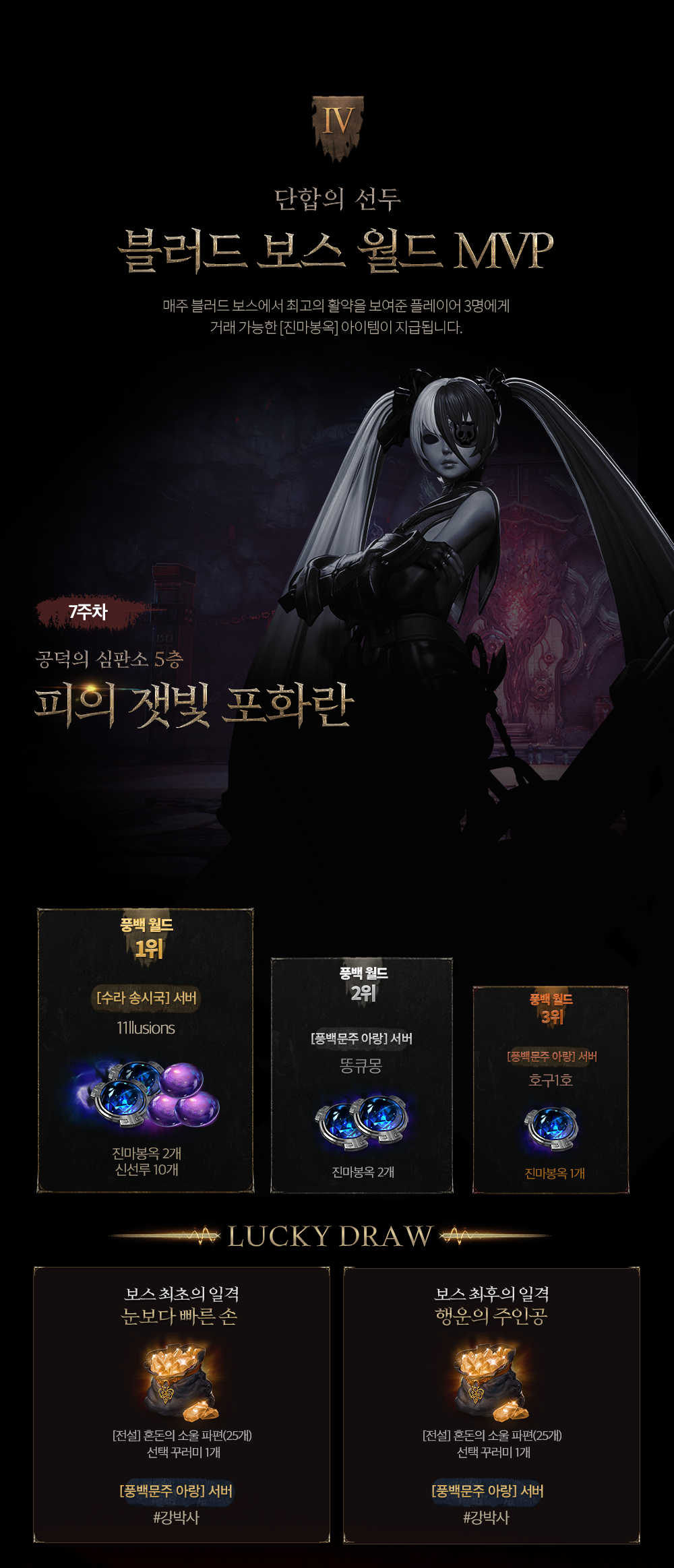 [안내] 아랑 vs 송시국 월드 스코어 7주차 결과 : 블레이드 & 소울 2–NCSOFT