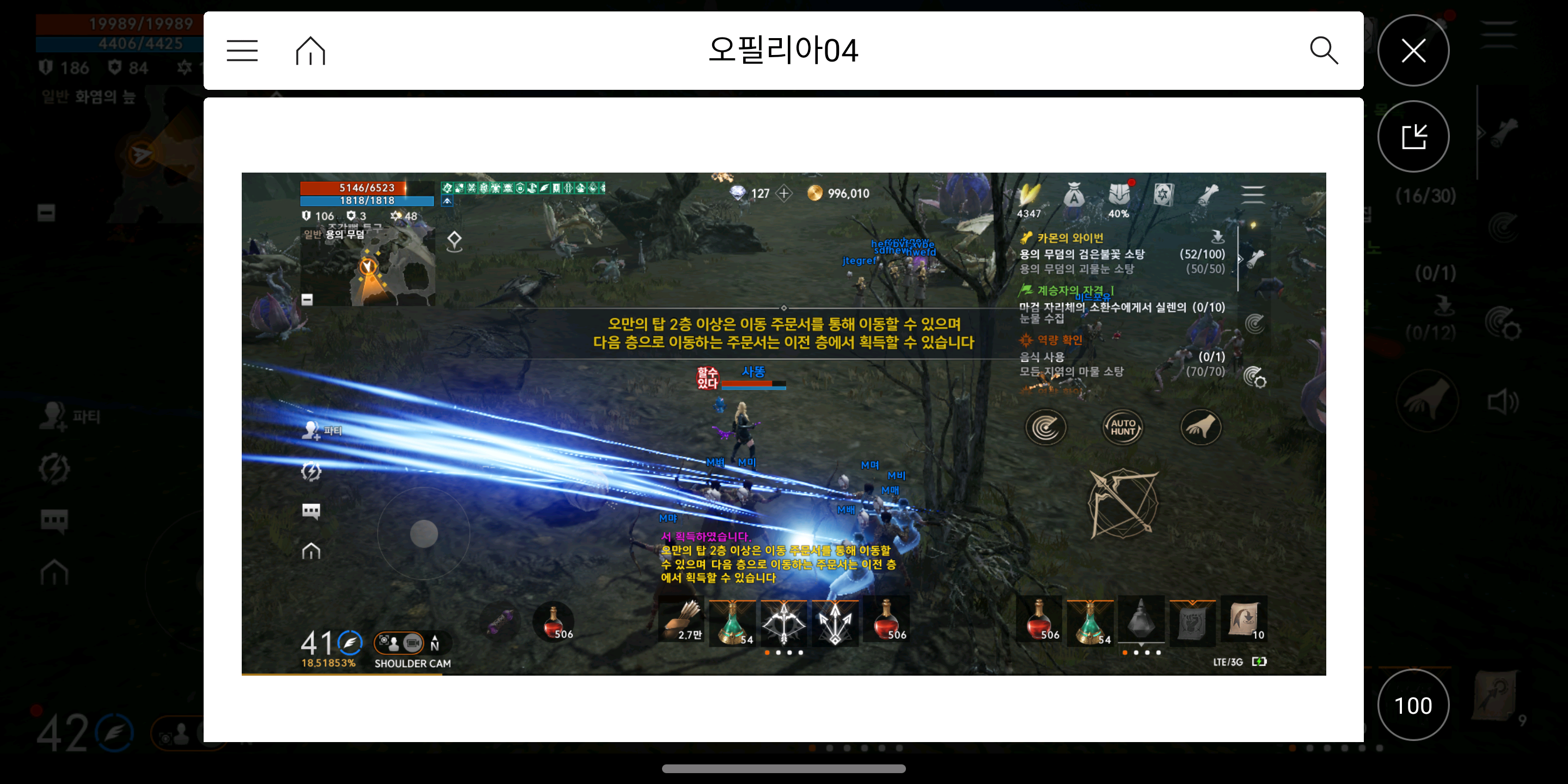 오필4섭 불법. 핰 받아주는건 불법도 사람? : 리니지2M–NCSOFT