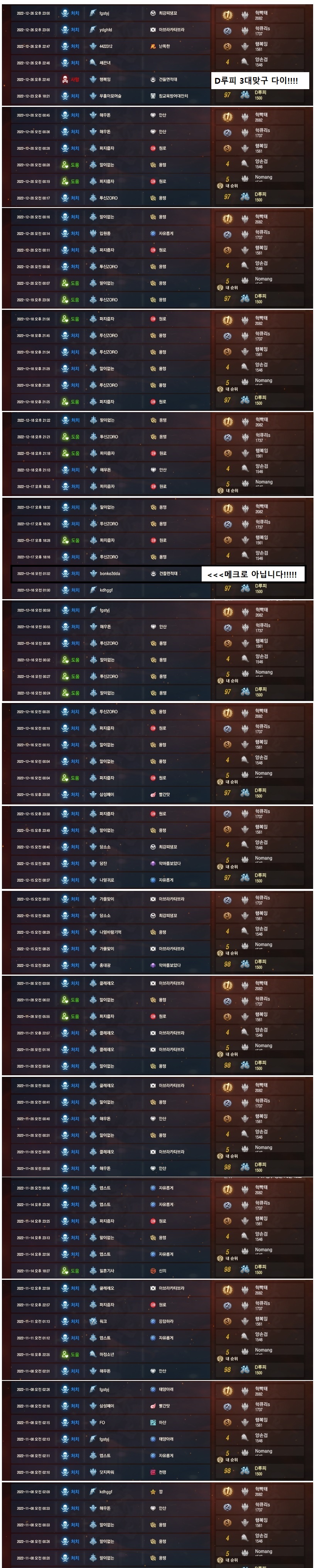 D루피 PVP목록입돠 분발하겟습니돠!! & 아름다워 혈맹 (메크로집단) : 리니지M-NCSOFT