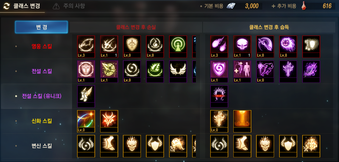 [안내] 클래스 체인지 (암흑기사) 상품 및 정책 안내 : 리니지M-NCSOFT