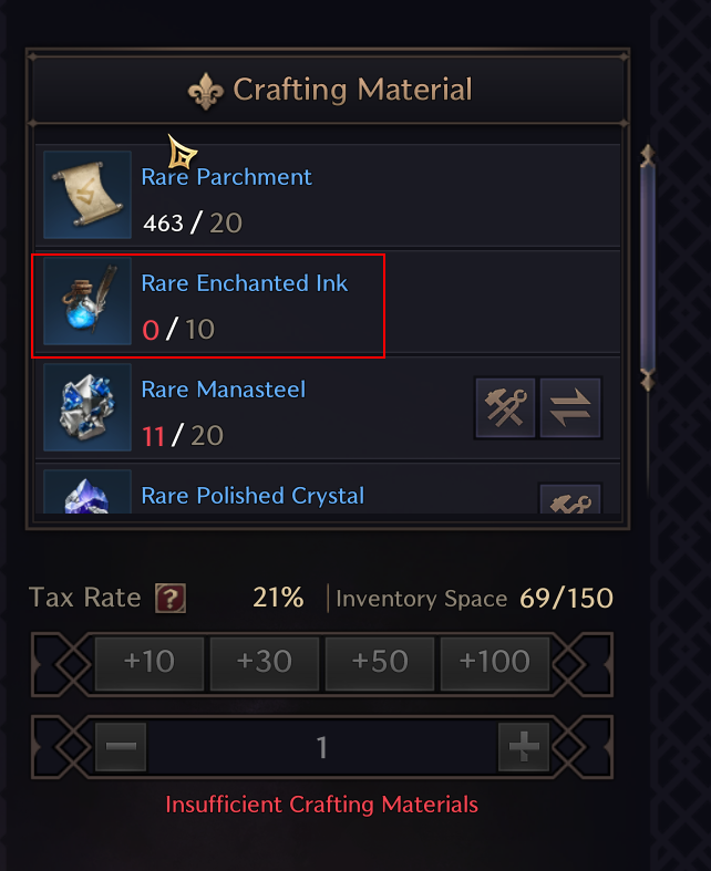 Where to get Rare Enchanted Ink? : 쓰론 앤 리버티-NC